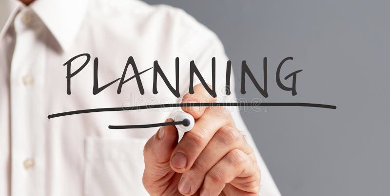 Unrecognizable Man Writing Word Planning on Invisible Board, Creative ...