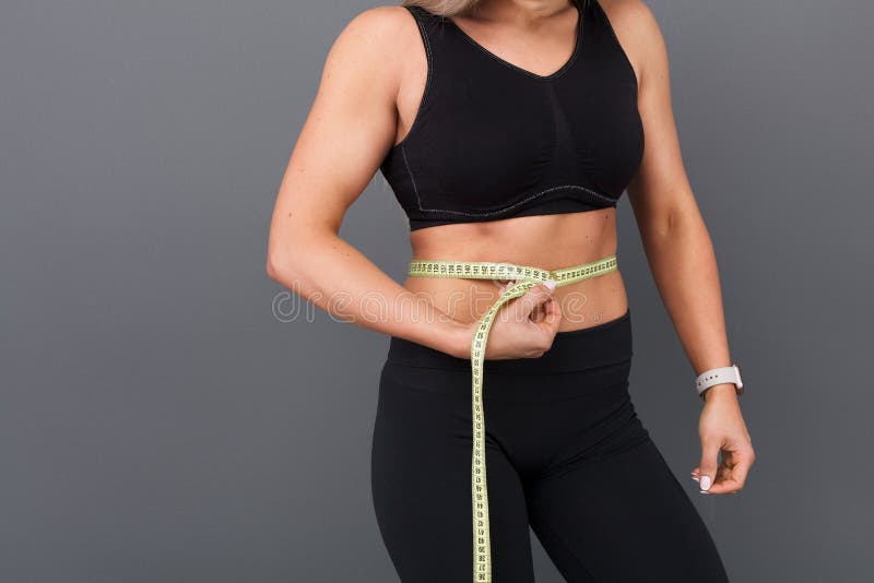 Female Bodybuilder Measuring Biceps Stock Image Image Of Breast