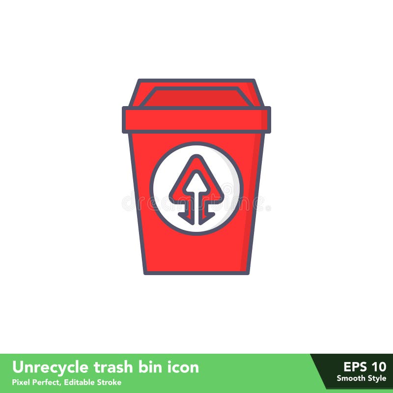 Trash Can Pixel Art. 8 Bit Wheelie Bin with Garbage on White Background ...