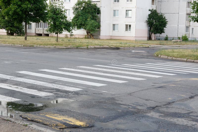 An Unregulated Pedestrian Crossing on a Rural Highway Stock Image ...