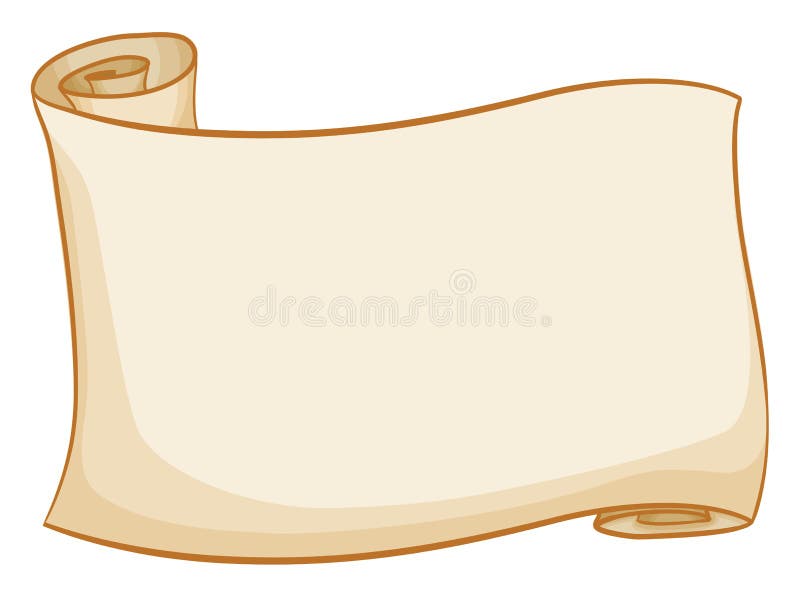 Unrolled Scroll in Cartoon Style Over White Background, Vector ...