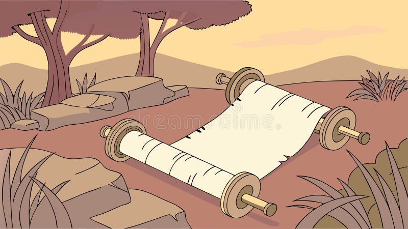 Unrolled Scroll Map with Path, Adventure Vector Design, Vector Design ...