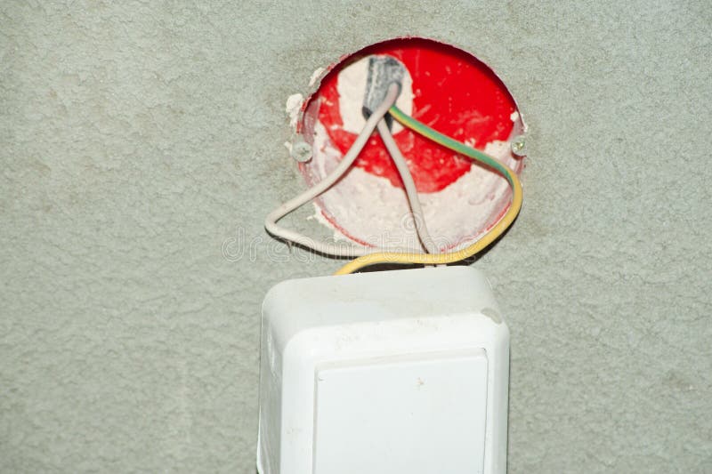 Unsafe electrical wires. stock image. Image of electrical - 167081961