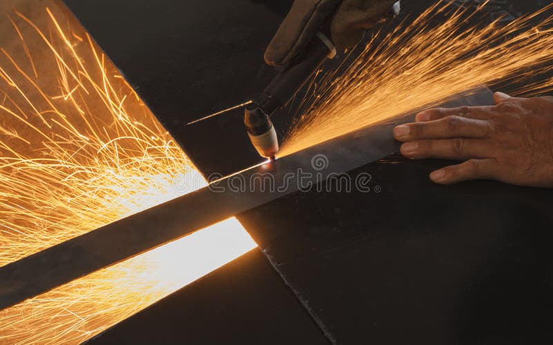 Unsafe Work, Worker Use Grinding Machine Cutting Steel with Out Safety ...