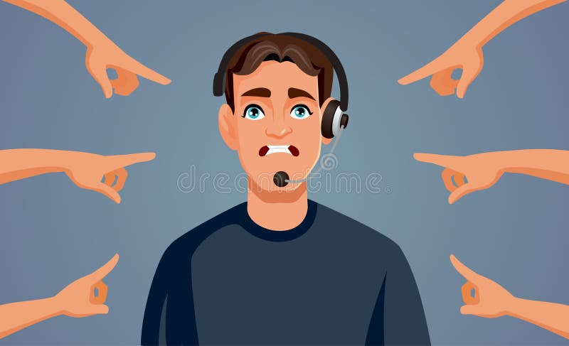 Angry Customer Calling Call Center Operator Vector Illustration Stock ...