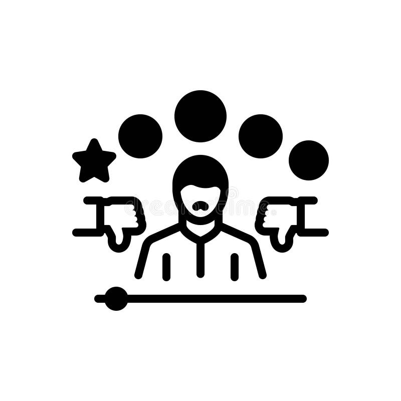 Black Solid Icon for Unsatisfied, Dissatisfied and Dislike Stock ...