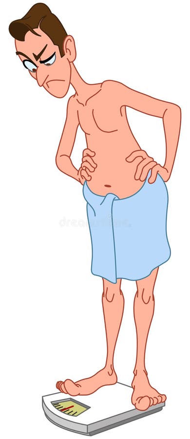 Man on scale stock vector. Illustration of clipart, bath - 129422988