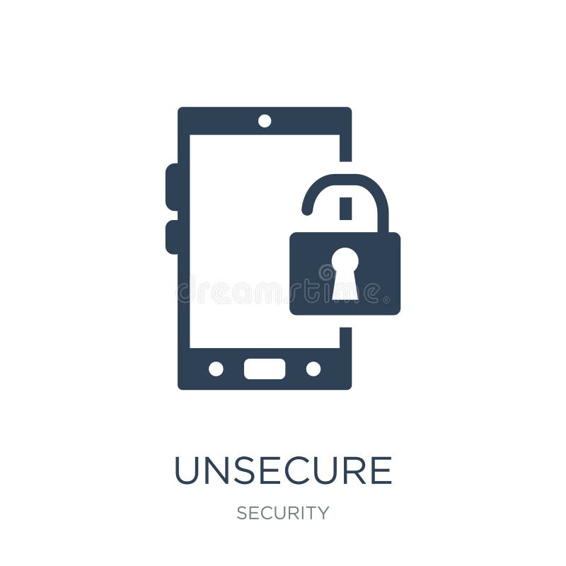 Unsecure Icon in Trendy Design Style. Unsecure Icon Isolated on White ...