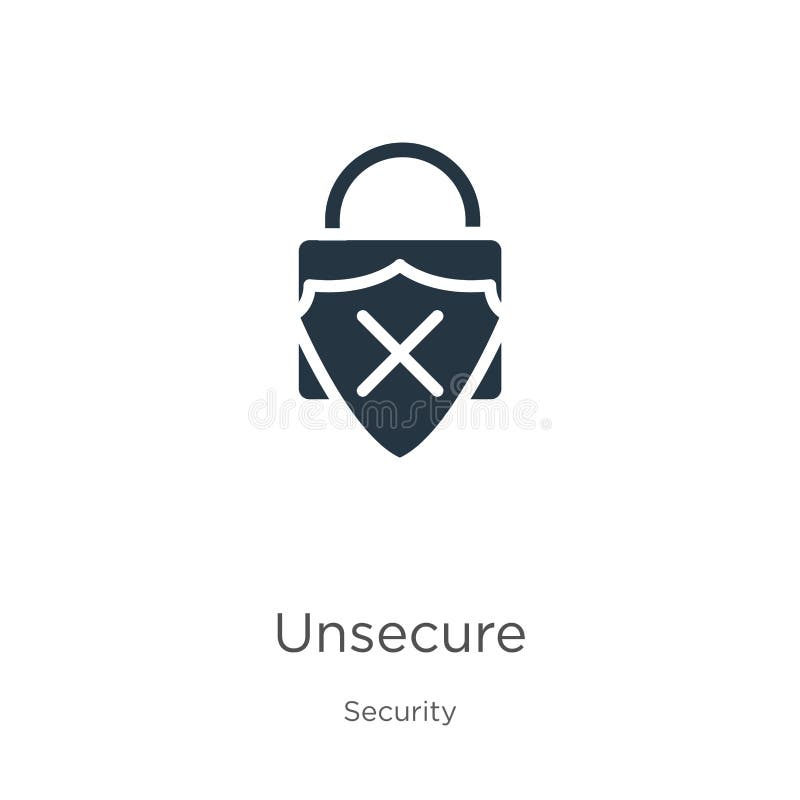 Unsecure Icon Vector. Trendy Flat Unsecure Icon from Security ...