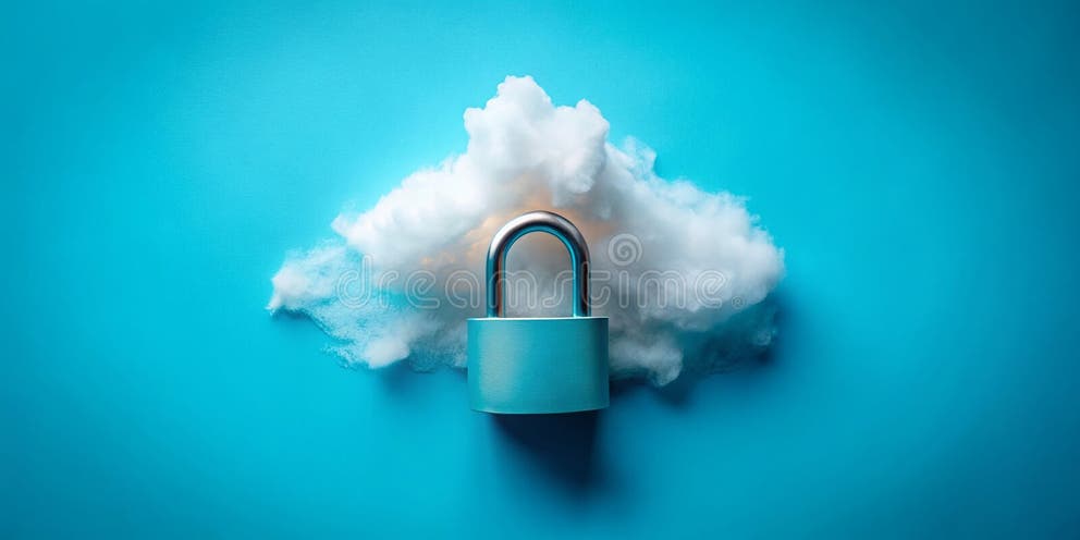 Unsecured Cloud Data a Surreal Visualization of Open Lock and Cloud ...