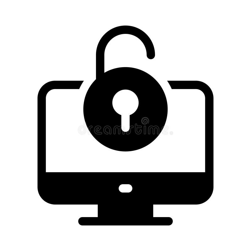 Unsecured website icon set stock vector. Illustration of portable ...