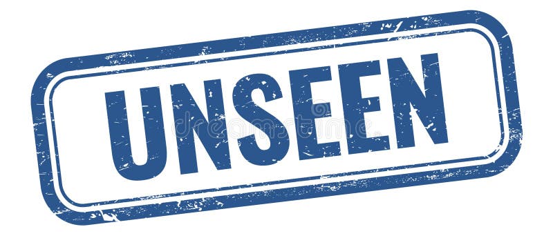 UNSEEN Text on Blue Grungy Vintage Stamp Stock Illustration ...