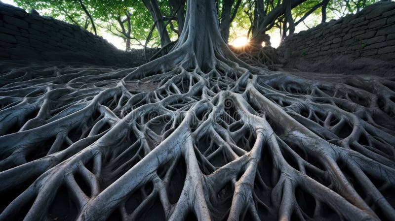 Unseen tree of influence stock illustration. Illustration of tree ...