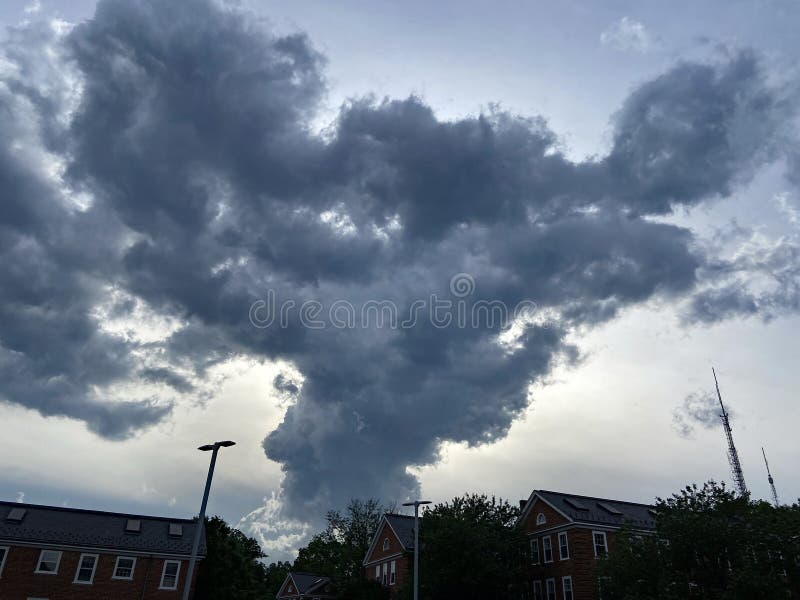Cloudy Stormy Dramatic Sky with Lightning Strike. Thunder Cloudscape ...