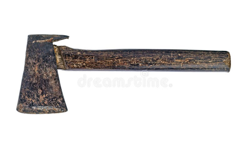 Unsharpened Old Rusty Axe Isolated Stock Image - Image of tool, hatchet ...