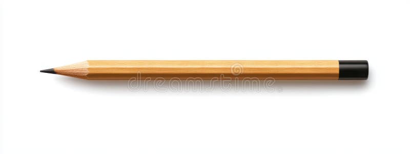Unsharpened Pencil Lying on White Surface with Clean Line Theme Stock ...