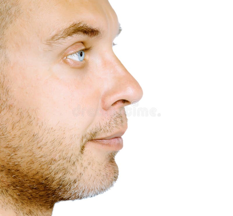 Unshaven Blue Eyed Man Profile Studio Isolated Stock Photos - Free ...