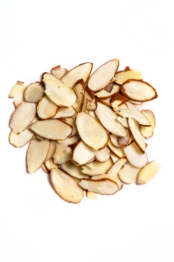 Unshelled sliced almonds stock photo. Image of white - 76725206
