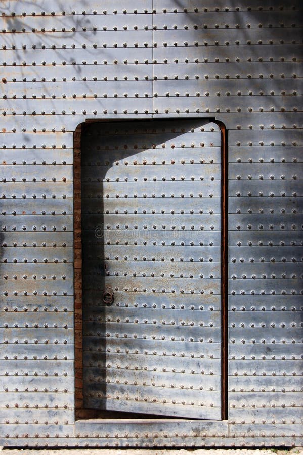 Unshut Steel Door and Shadow Stock Image - Image of cast, metal: 68315933