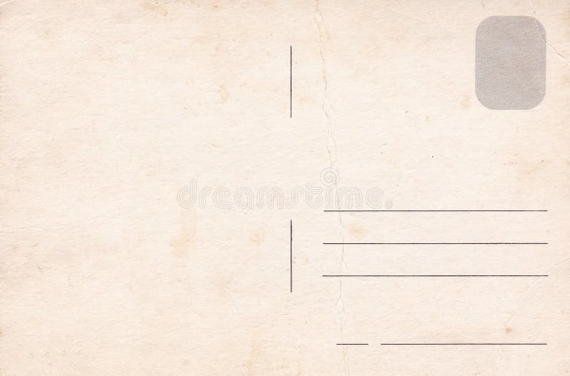 Unsigned Vintage Yellowed Postcard with Stains Stock Image - Image of ...