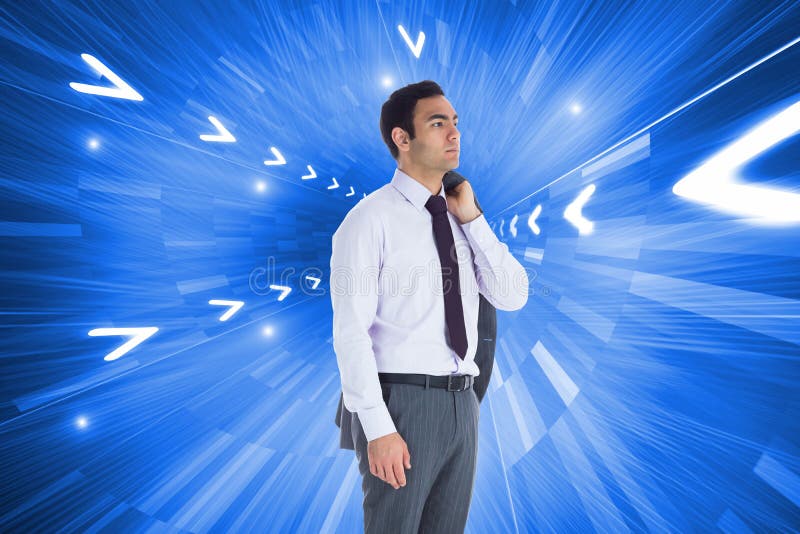 Unsmiling Businessman Standing Stock Photo - Image of digitally, circle ...