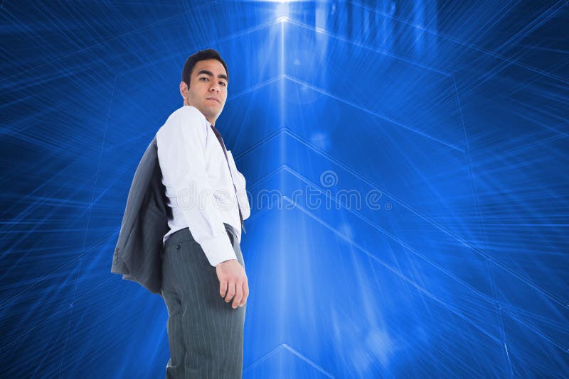 Unsmiling Businessman Standing Stock Image - Image of pointing ...