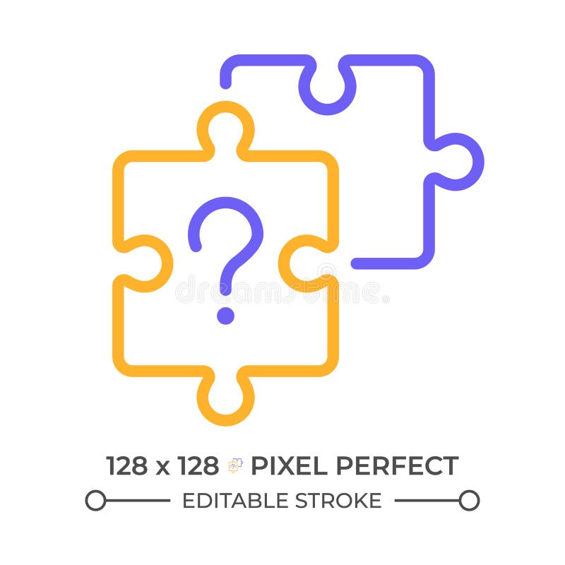 Unsolved Question Two Color Line Icon Stock Vector - Illustration of ...