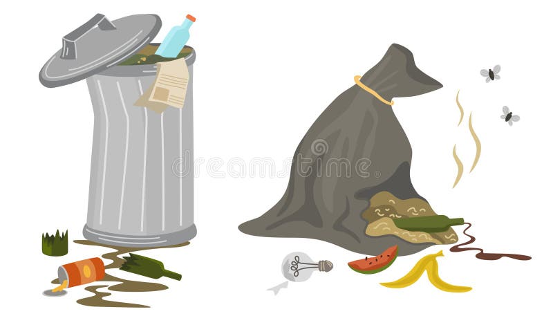 Unsorted Garbage Urban Pollution Recycling Problem Stock Illustration ...