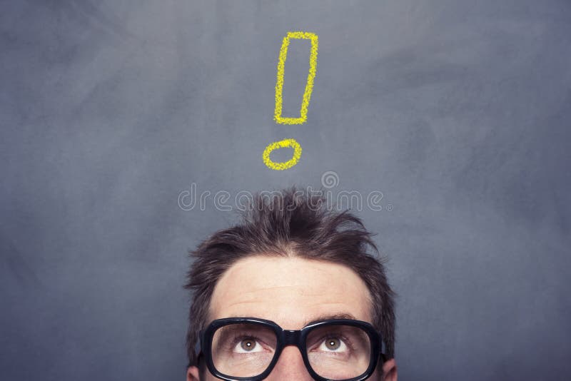 Unstable Man stock image. Image of exclamation, confused - 55163907