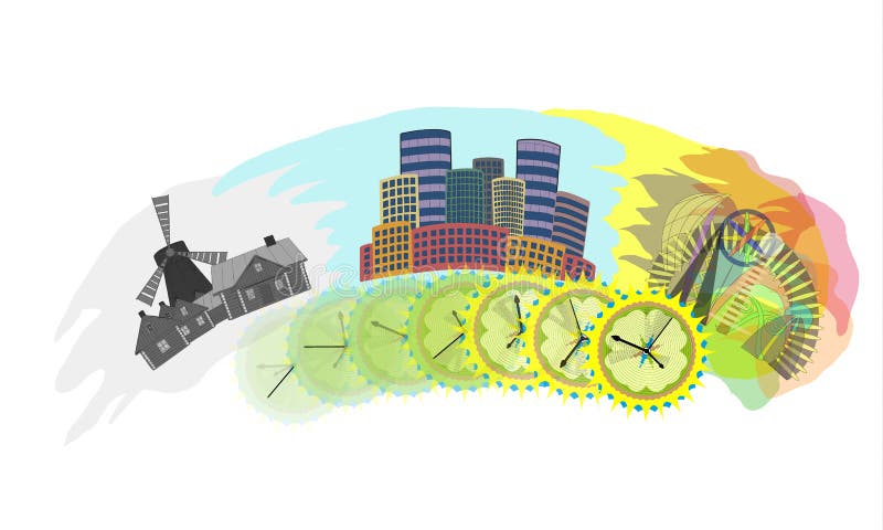 Unstoppable stream of time stock vector. Illustration of presetn - 66408858