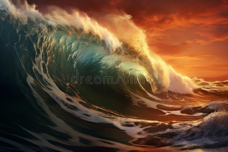 Unstoppable Tsunami Wave Generate Ai Stock Illustration Illustration Of Environment Climate