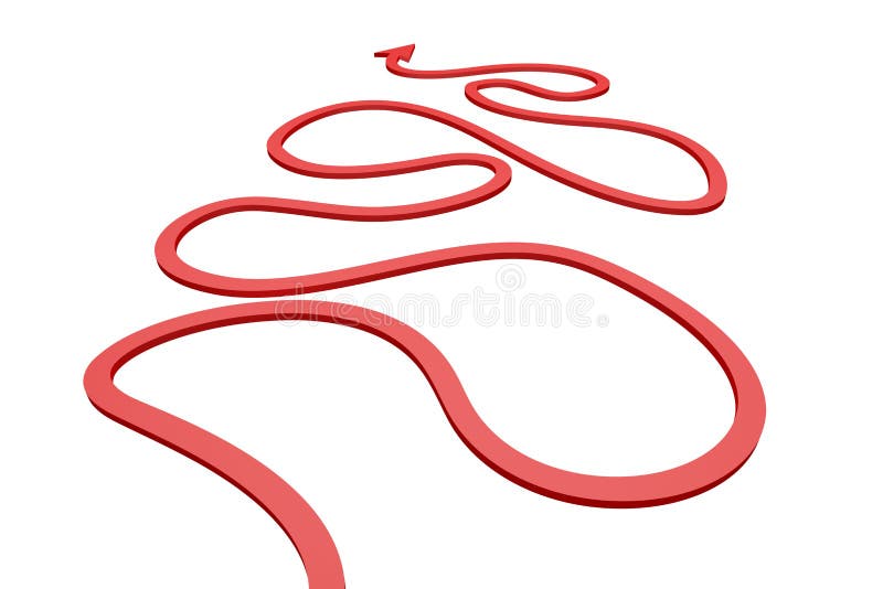 Red spiral line with arrow stock image. Illustration of glossy - 24403617