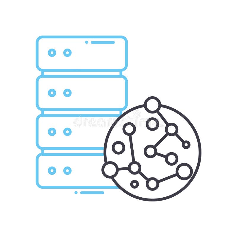 Unstructured Data Line Icon Outline Symbol Vector Illustration