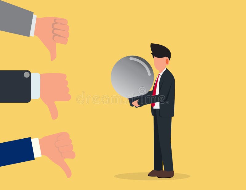 Unsuccessful Business Idea. Disappointment at Work Vector Illustration ...