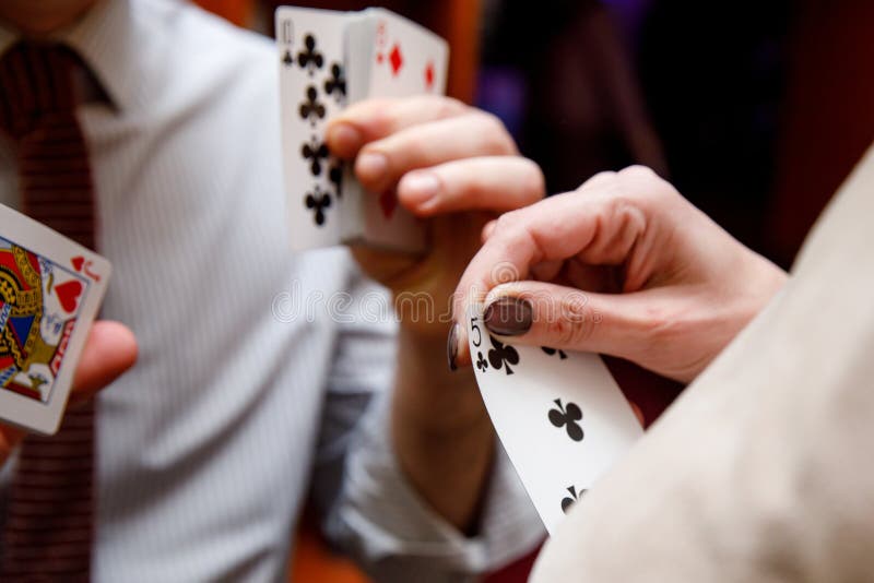 Unsuccessful Combination of Playing Cards in the Hands Stock Image ...
