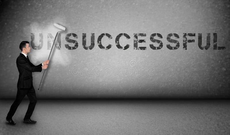 Unsuccessful Word Painting on Wall Stock Image - Image of applying ...