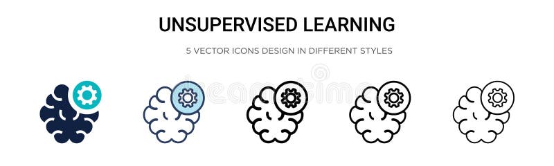 Outline Unsupervised Learning Vector Icon. Isolated Black Simple Line ...