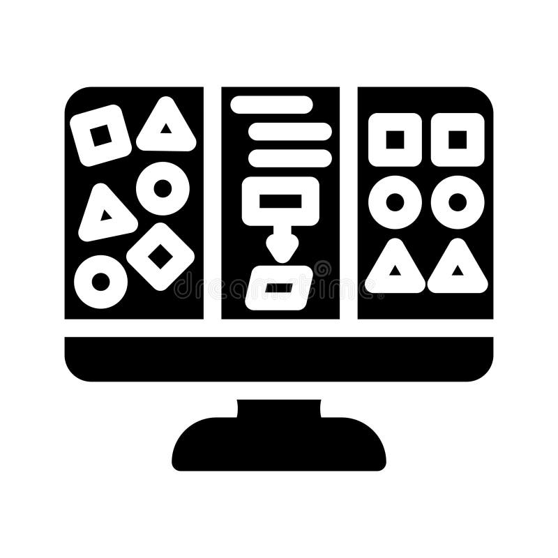 Unsupervised Machine Learning Glyph Icon Vector Illustration Stock ...