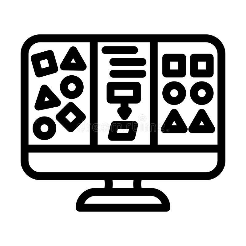 Unsupervised Machine Learning Line Icon Vector Illustration Stock ...