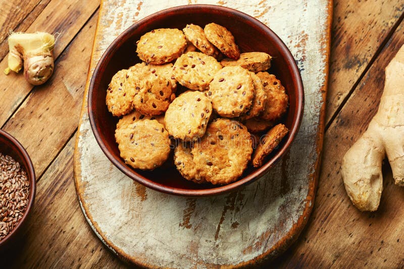 Unsweetened ginger cookies stock image. Image of homemade - 256527391