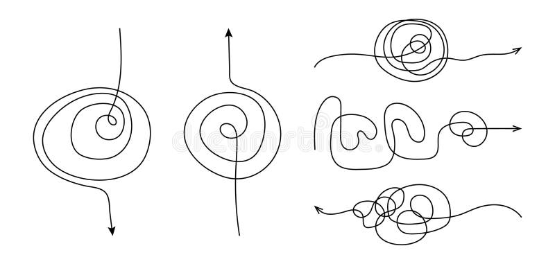 Untangling Lines with Arrow - Continuous Flowing Thread that Twists and ...