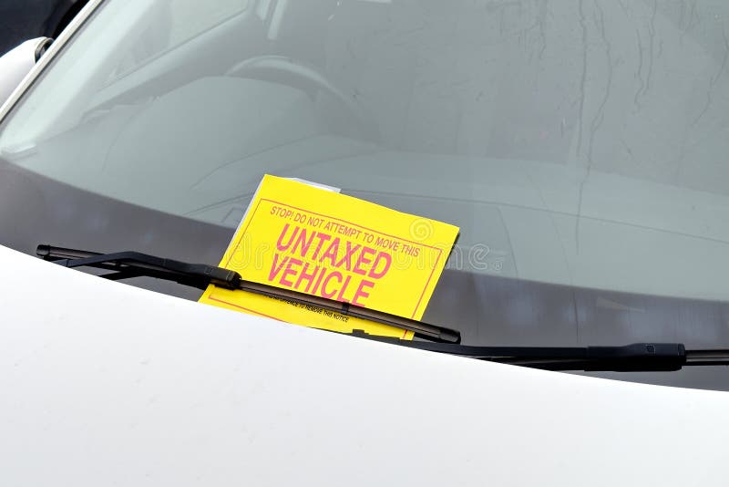 Untaxed Notice Attached To Car Close Up Stock Photo - Image of warning ...
