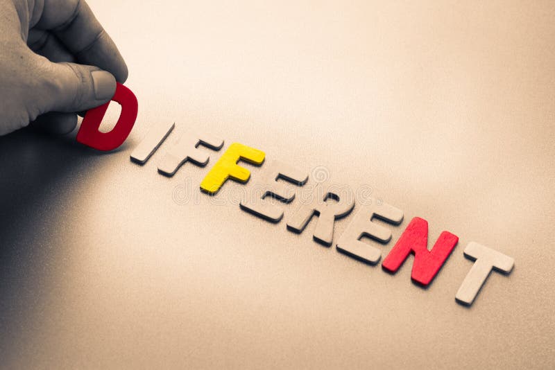 Unterschiedlich stockfoto. Bild von zeichen, speziell - 54887542