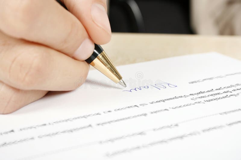 Unterzeichnen Des Vertrages Stockfoto - Bild von markt, finanziell ...