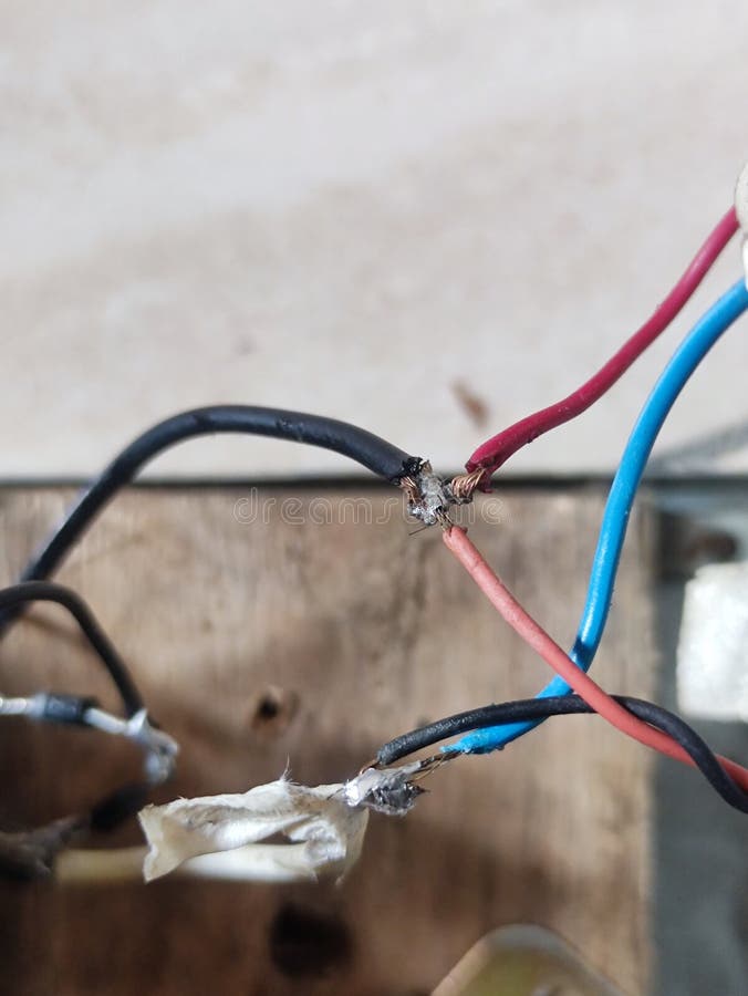 Untidy Cable Connection in the Adapter Box Stock Photo - Image of ...