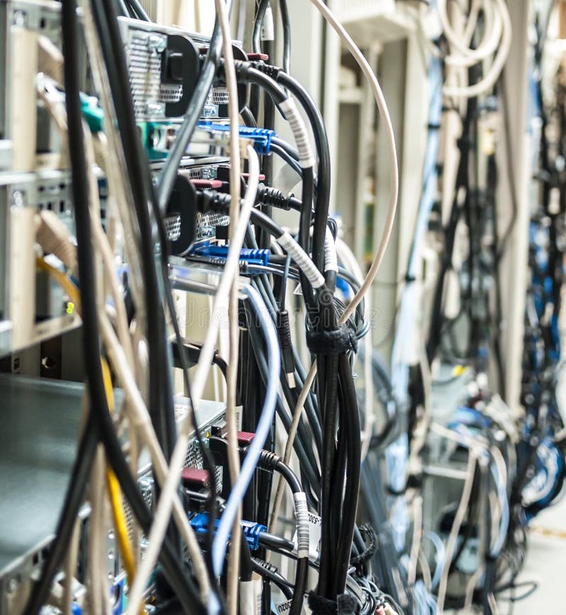 Untidy Cables from the Back of Many Servers Stock Image - Image of port ...