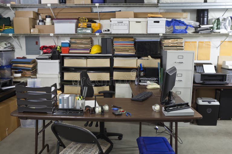 Untidy Industrial Office stock photo. Image of boxes - 25068966