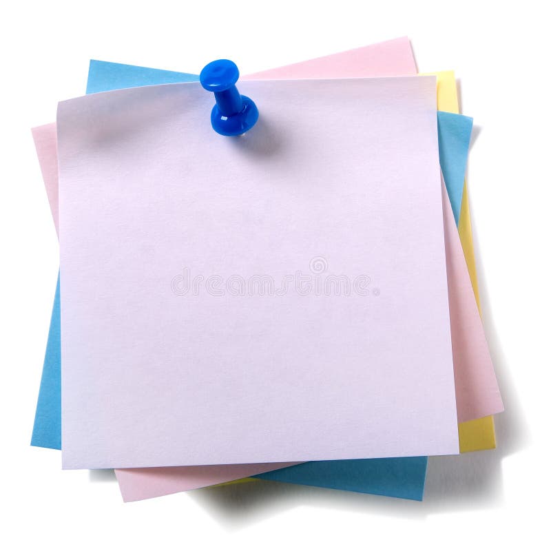 Untidy Pile Various Colors Sticky Post Notes Isolated on White Blue Top ...