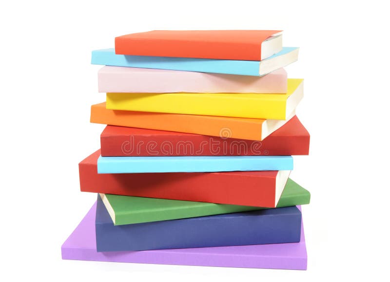 Small Stack of Books, Isolated White Background Stock Photo - Image of ...