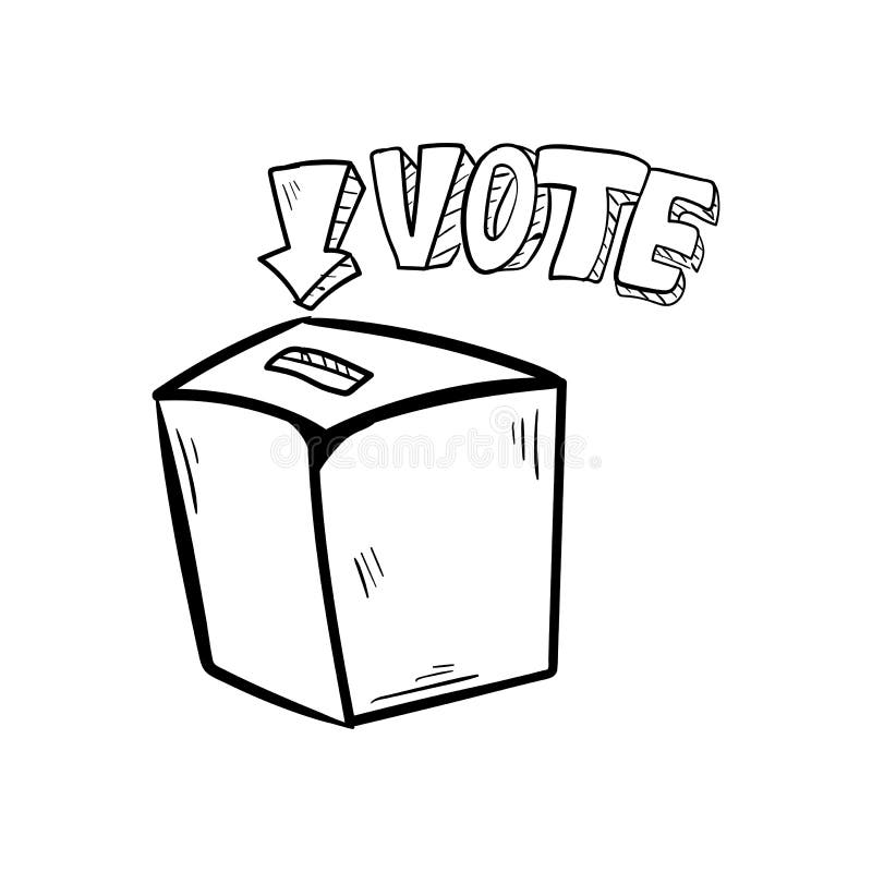 Vote box doodle icon stock illustration. Illustration of presidential ...